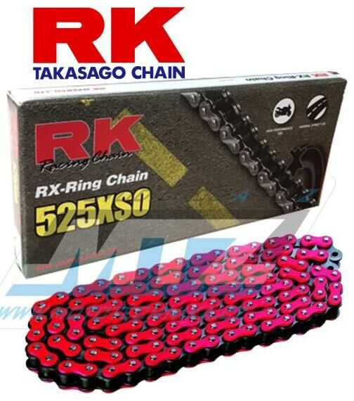 Řetěz RK 525 XSO (114čl) - těsněný/ x kroužkový (červený) Ř525XSO114NR ...