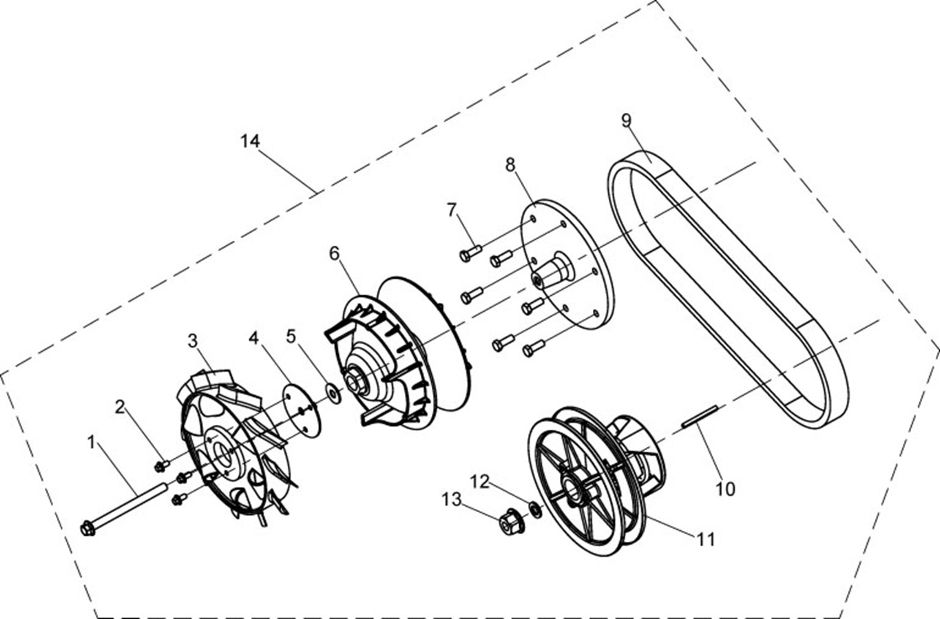 CVT Assy Exploded View LINHAI_1_133_LH800U-2D | 2HMOTO