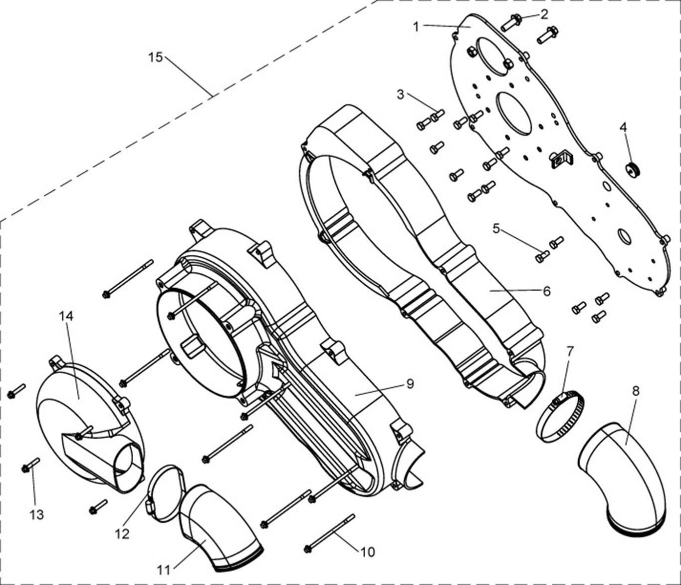 CVT Cover Assy Exploded View LINHAI_1_134_LH800U-2D | 2HMOTO