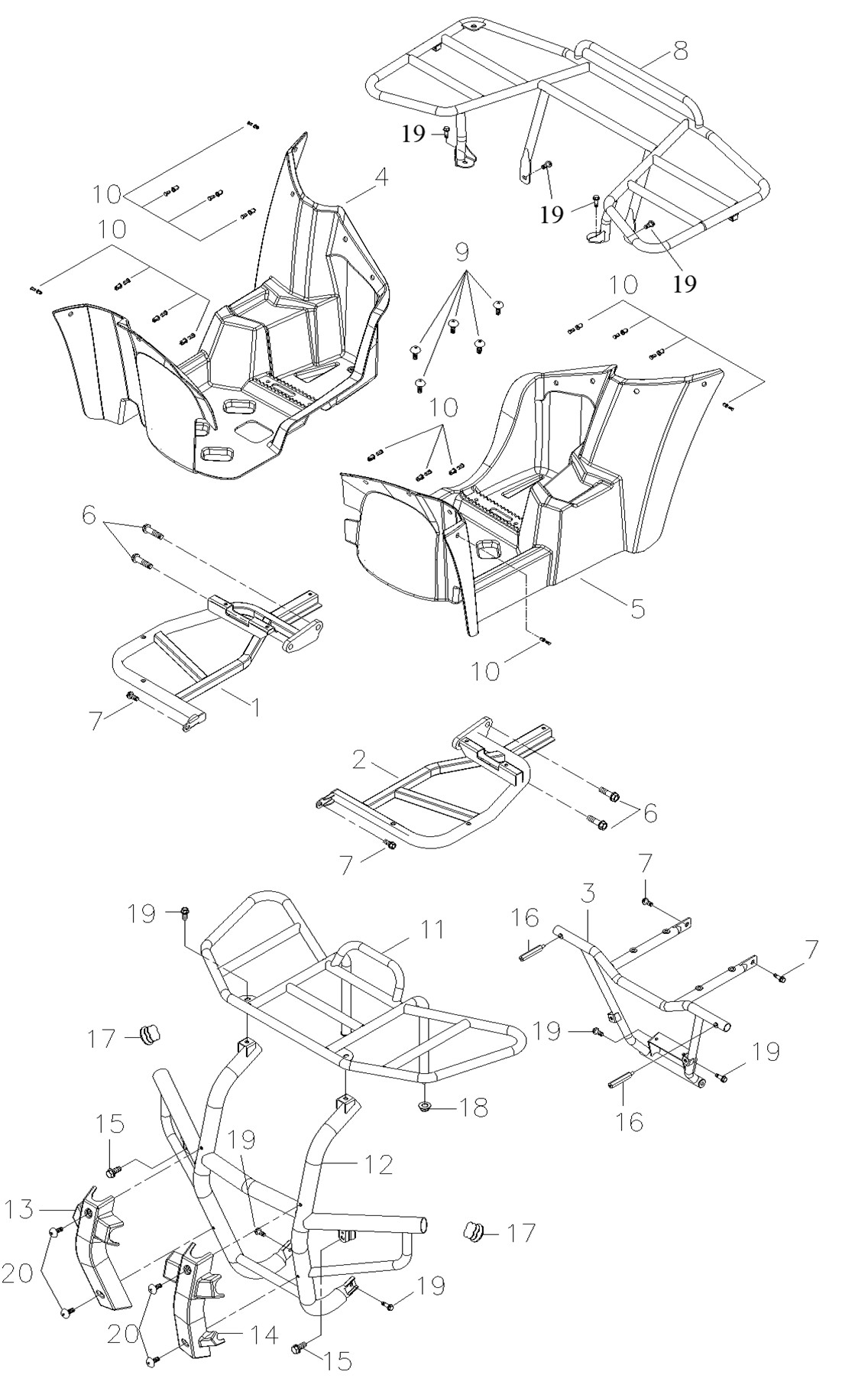 FOOTREST/ REAR RACK/ FRONT BUMPER Access_F-6_MAX-4-300 | 2HMOTO
