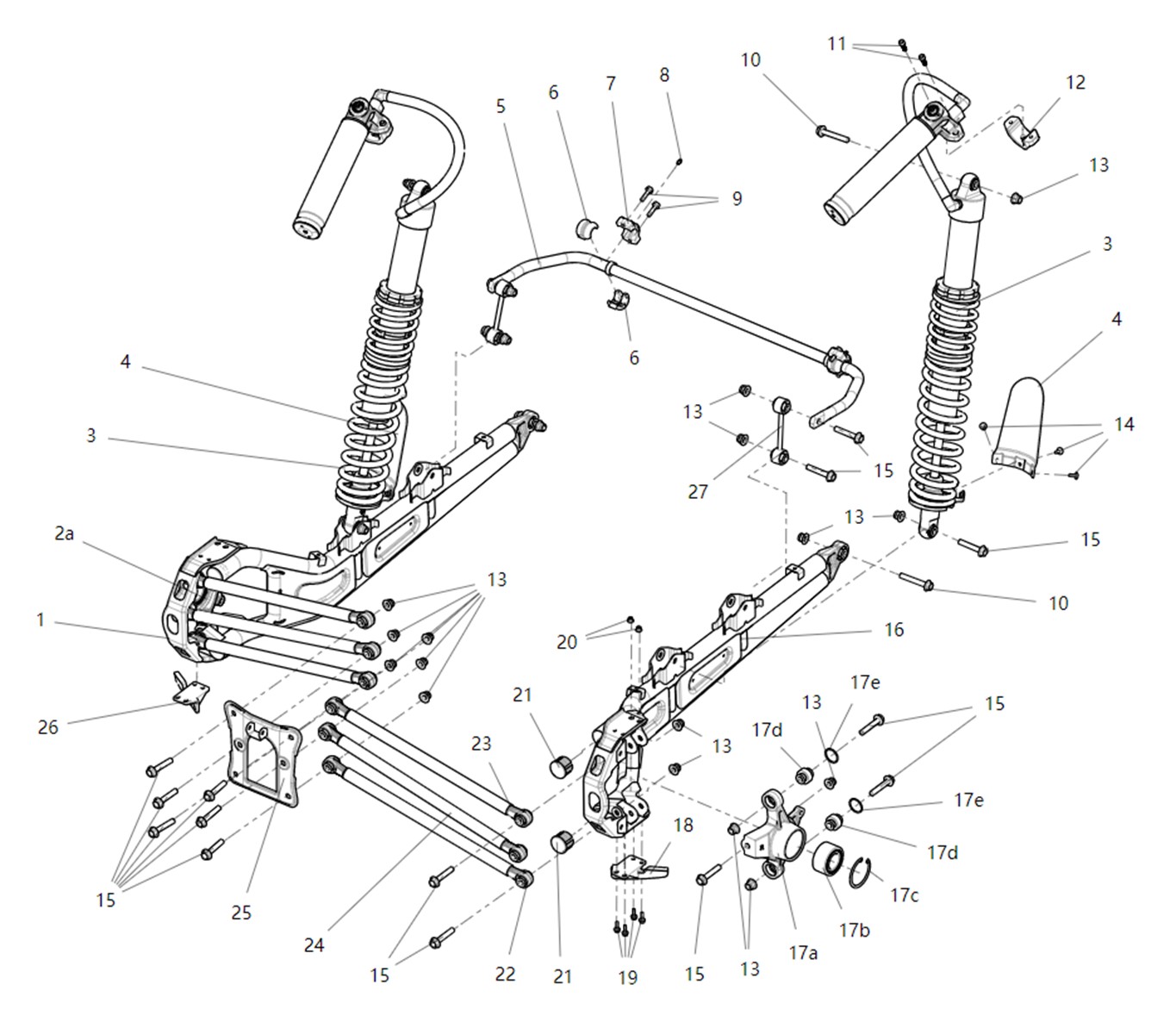 REAR SUSPENSION ASSEMBLY (NARROW VEHICLE VERSION) SEGWAY_2_233_UTV1000F ...